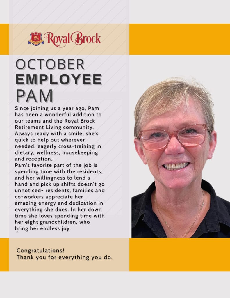 Employee of the month Pam | Royal Brock: Brockville Retirement ...
